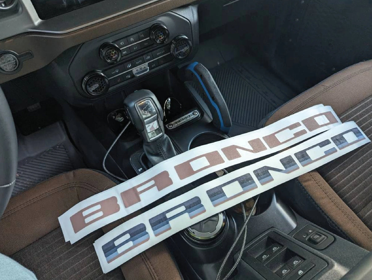 Retro Stripe and Custom Bronco Grille Emblem Letter Overlays - Customi