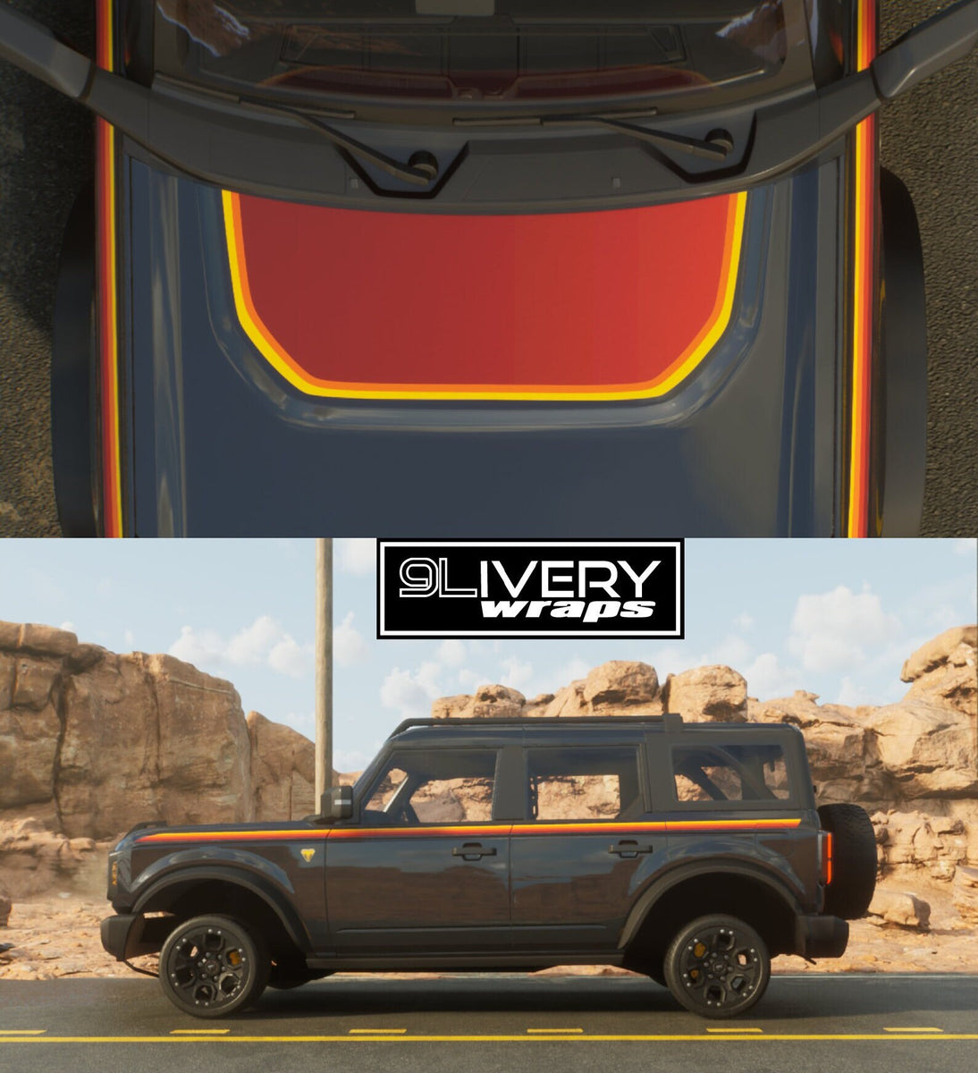 Heritage Style Upper Door Stripes - Retro Sunset Custom Color 2DR/4Dr ...